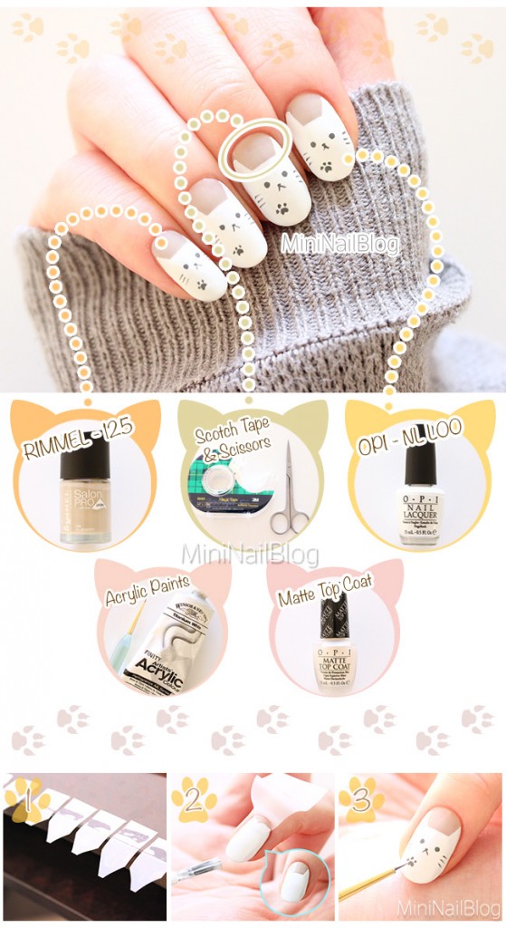 Easy Cat Nail Art - nailbees