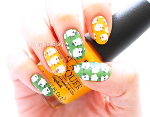 Simple Sheep Nail Art - nailbees